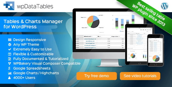 Wpdatatables 711 Tables And Charts Manager For Wordpress